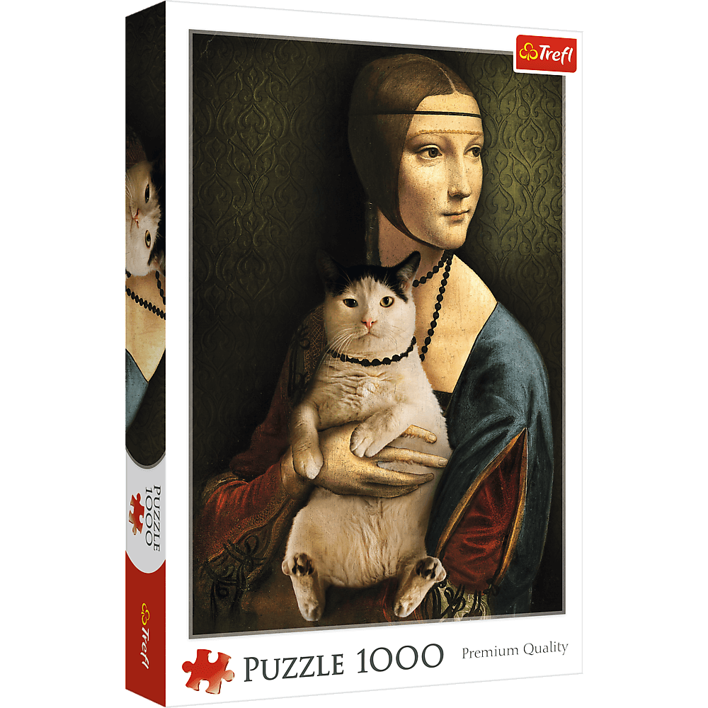 Puzzle dla dorosłych 1000 elementów Dama z Kotem.