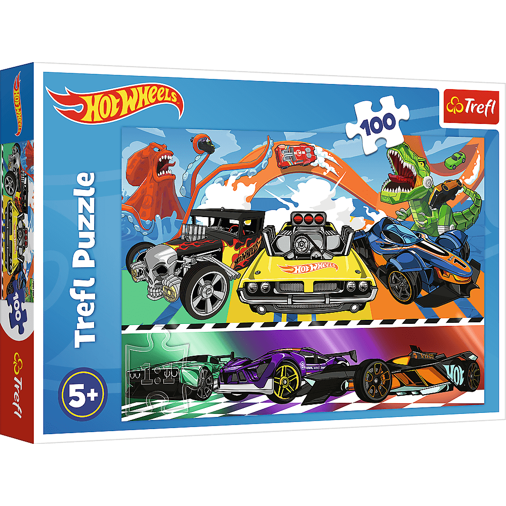 Puzzle Hot Wheels 100 el. Pędzące samochody | Trefl Puzzle Hot Wheels 100 el. Pędzące samochody | Trefl