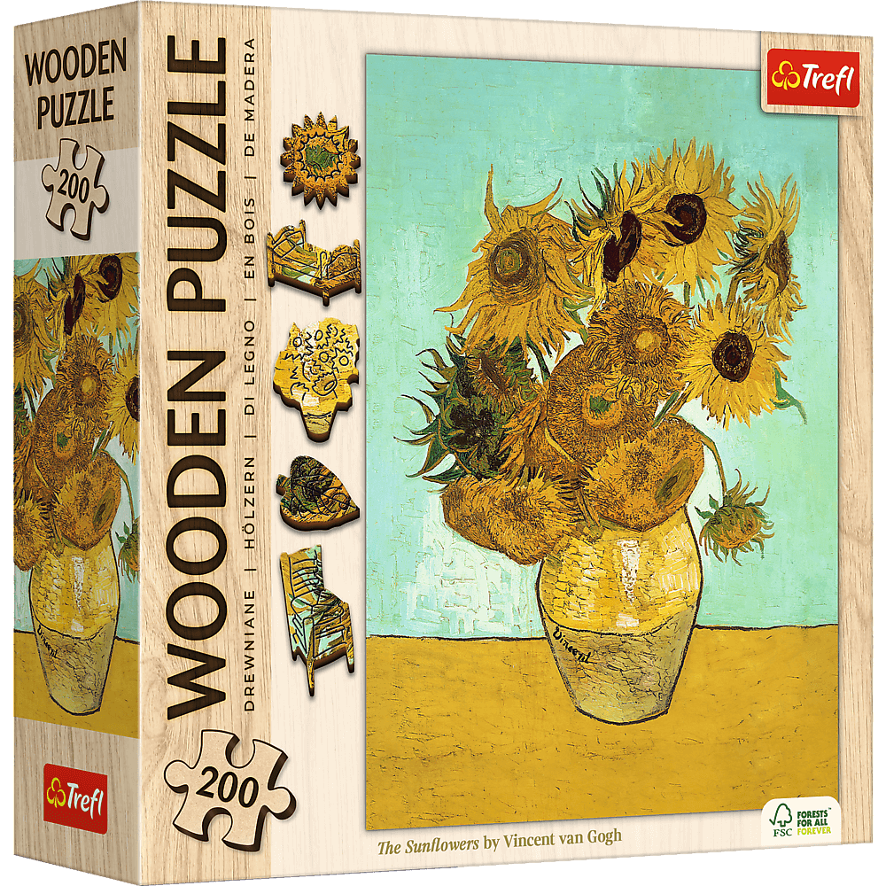 Puzzle drewniane 200 el. Słoneczniki, Vincent van Gogh | Trefl