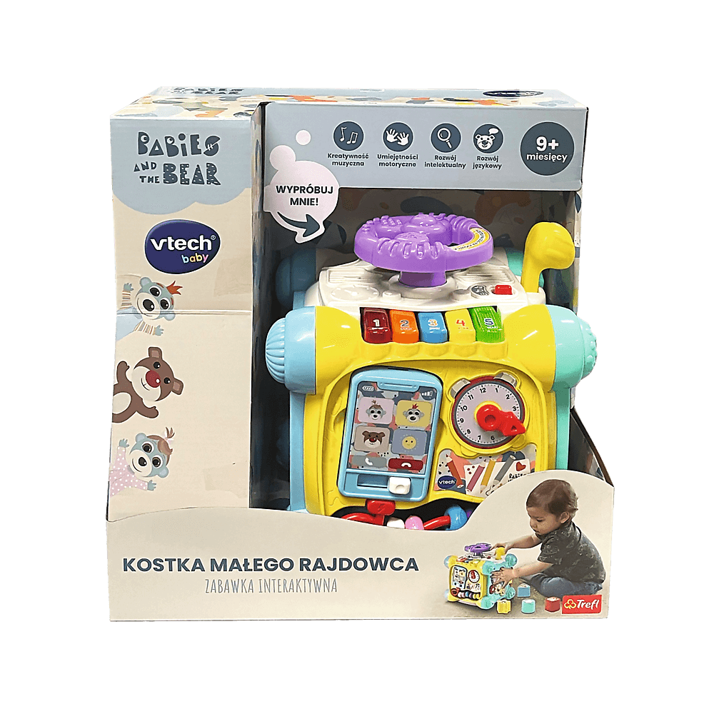 Zabawka interaktywna VTech Bobaski i Miś, Kostka Małego Rajdowca | Trefl