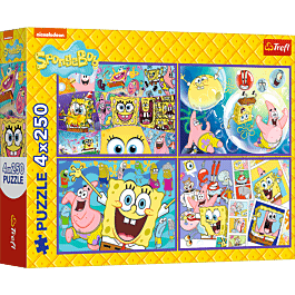 Puzzle SpongeBob 4 x 250 el. Szalony świat SpongeBoba | Trefl